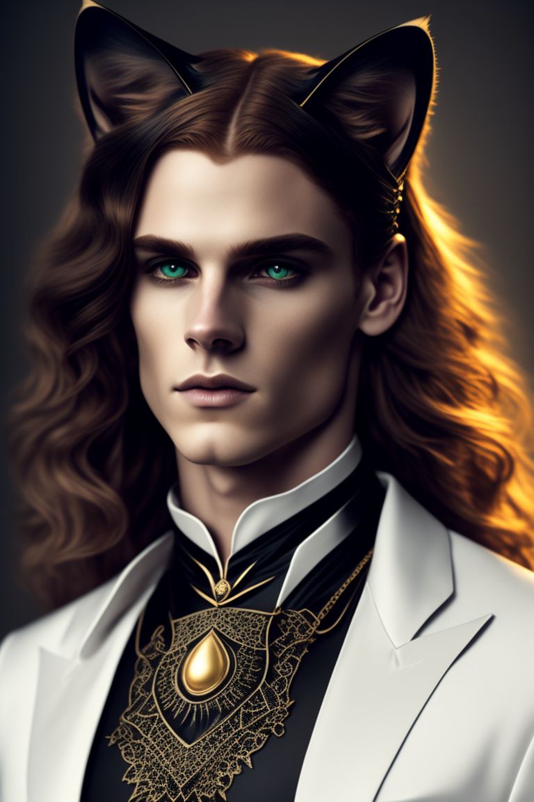 Desna: young man. fox ears. Red hair. green eyes. Kitsune, fox ears ...