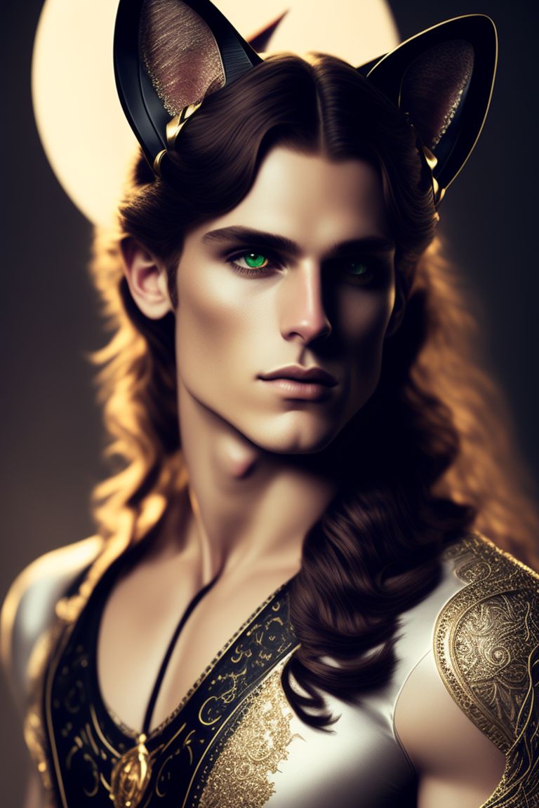 Desna: young man. fox ears. Red hair. green eyes. Kitsune, fox ears ...