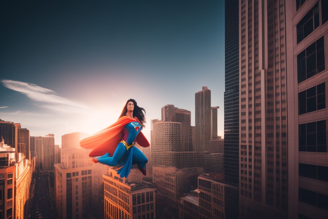 Animated Superwoman Flying