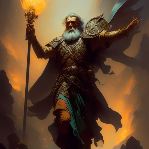 Osneysjc: God strength, Greek god, fire of hands is ((with arms half ...