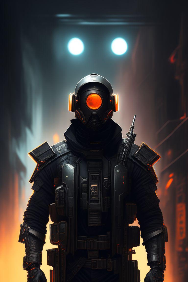 noxious-eel715: full body man facing camera with cyberpunk armor over ...