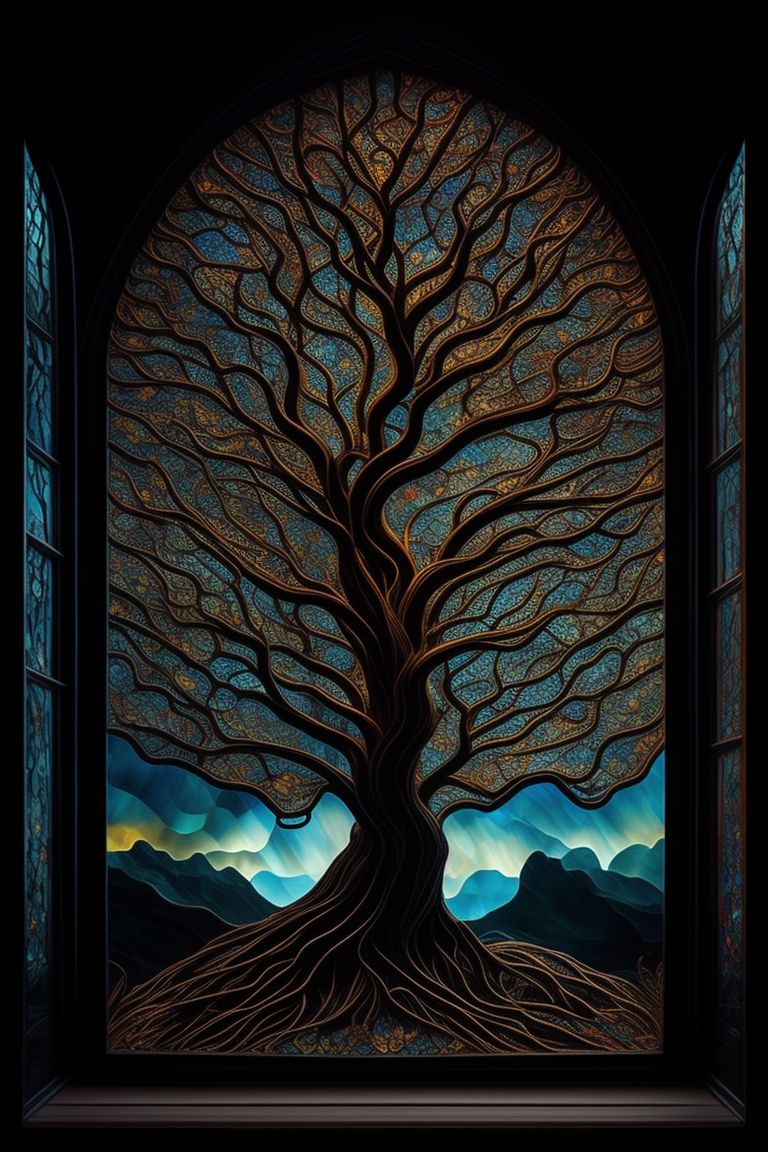 flashy-sheep361: stained glass oak tree