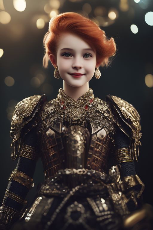 JWV: Super Cute redhair girl smiling in a knight armour, very high ...