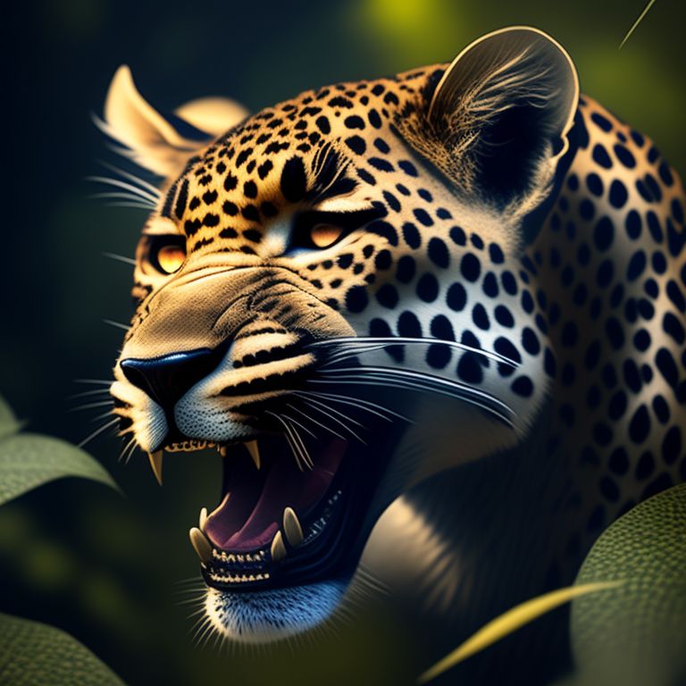 Angry Leopard Face