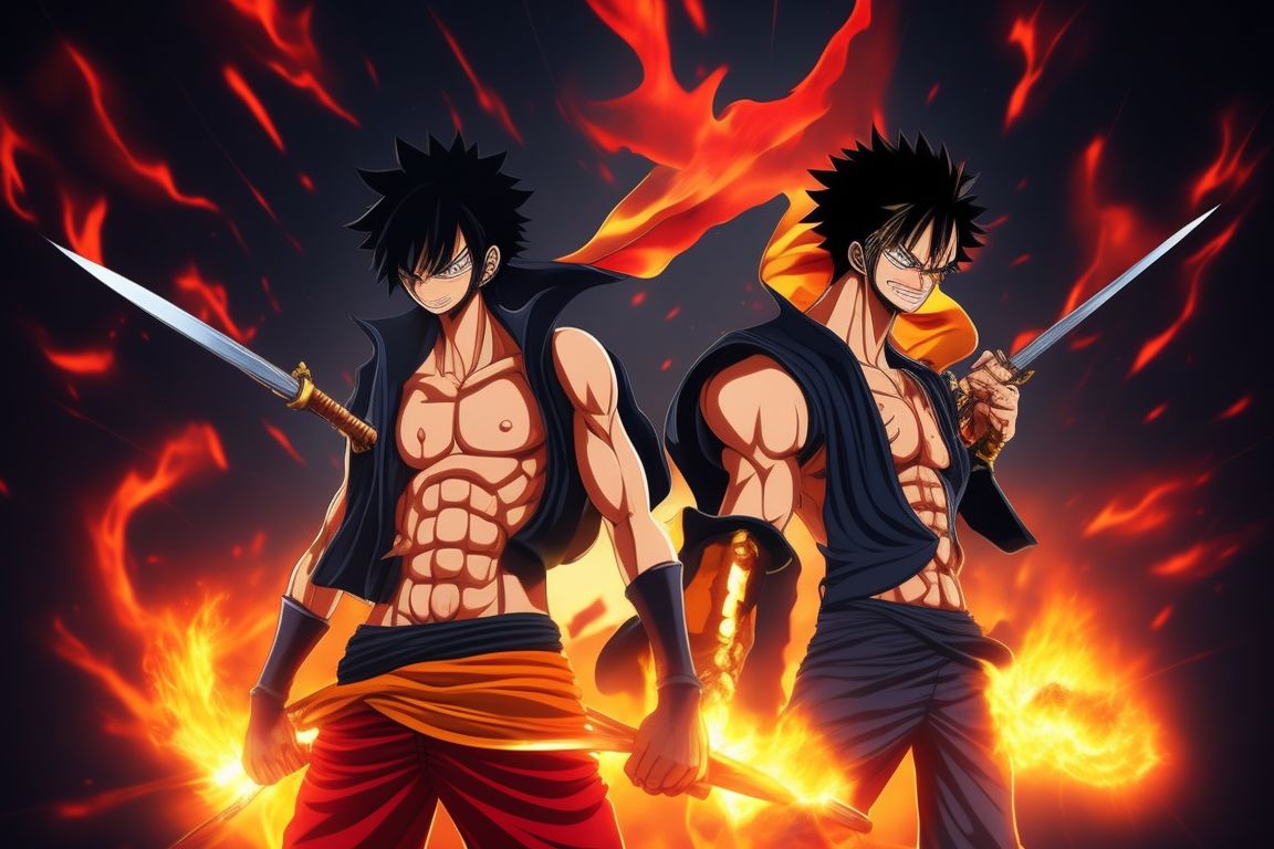 Gaston: Design a dynamic manga image with three characters standing ...