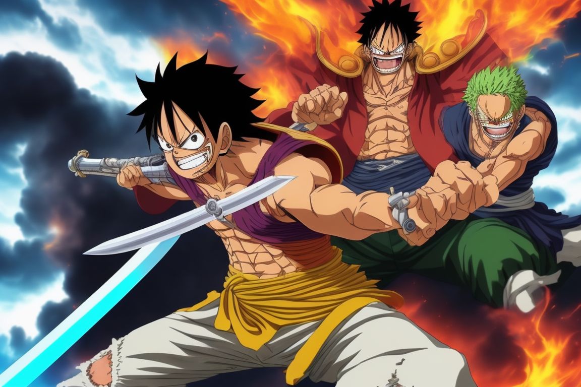 Gaston: Design a dynamic manga image with three characters standing ...