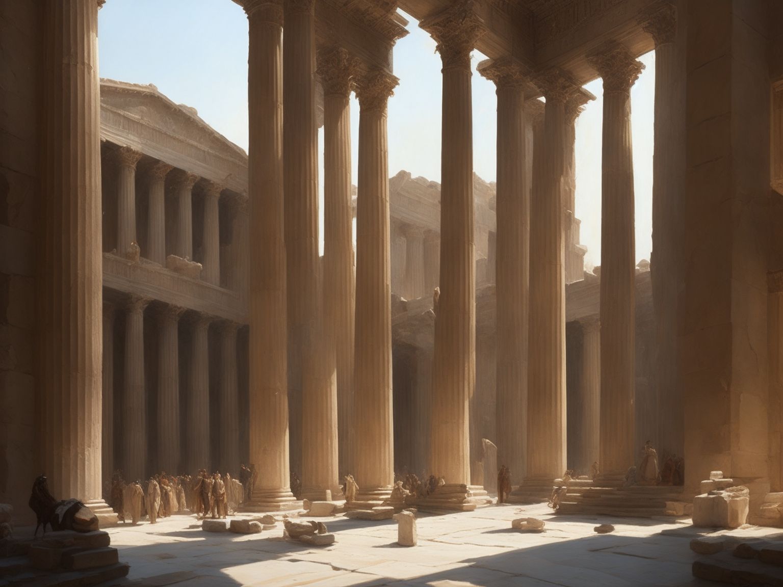 Hursty: ancient greek temple, huge marble building supported by large ...