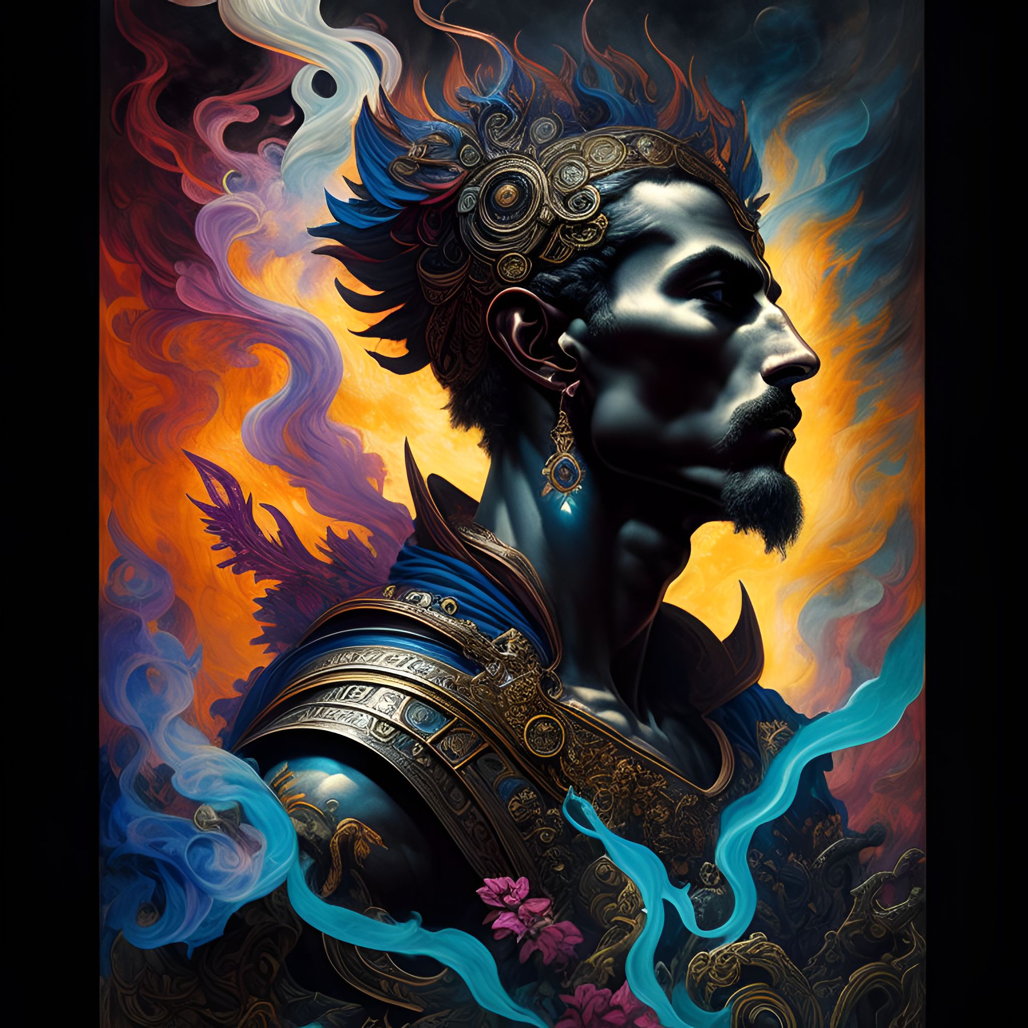 edible-crow416: powerful man wizard looking to the side wearing toga