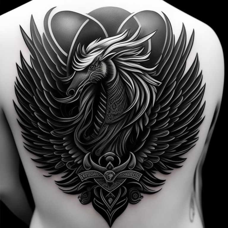 Pegasus Chest Tattoo