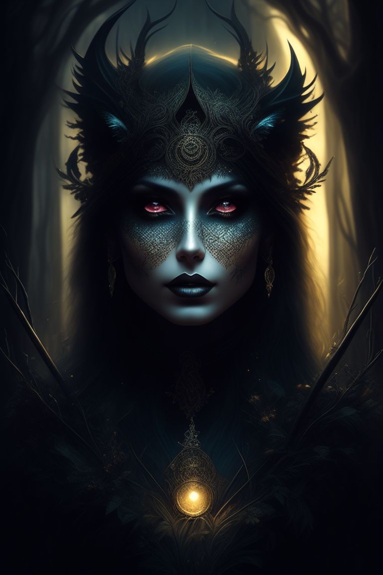 dreary-wren426: beautiful dark Witch, beautiful eyes, forest sence ...