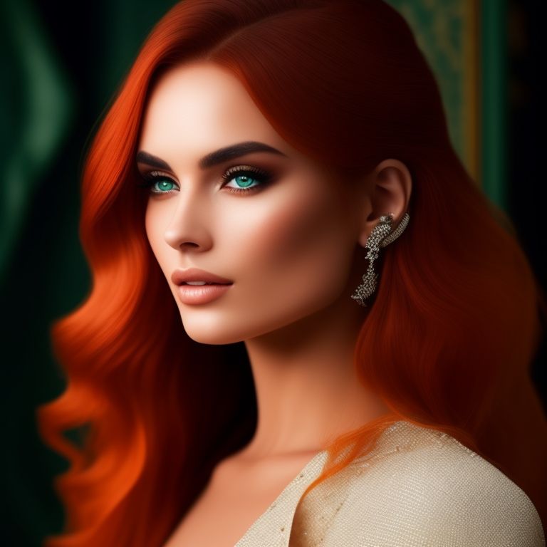 Ivory Skin Auburn Hair