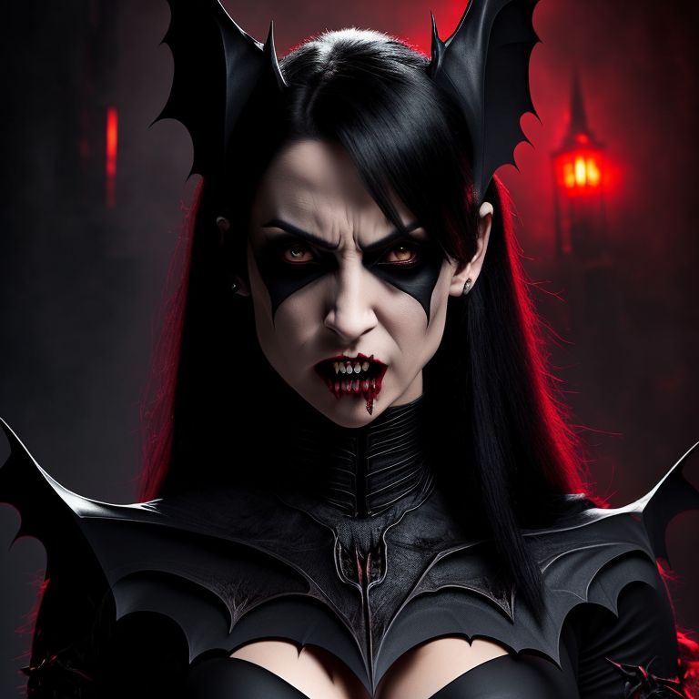 wavy-spider973: A female vampire that is combined with a bat, with ...