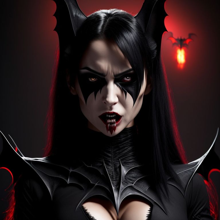 wavy-spider973: A female vampire that is combined with a bat, with ...