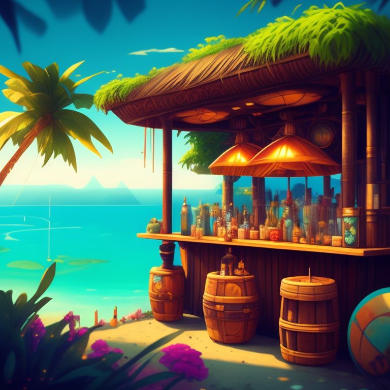 Tiki Bar Cartoon