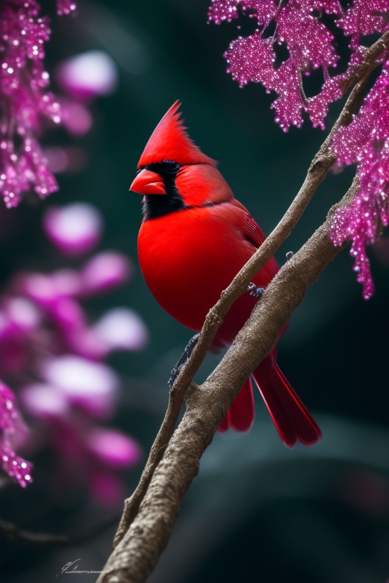 impure-deer189: a red cardinal on a tree branch