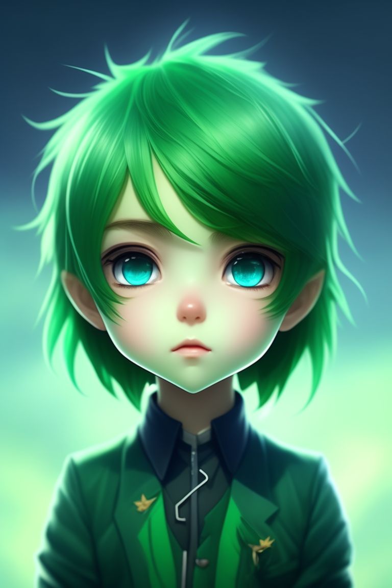 Pastel Green Hair Boy