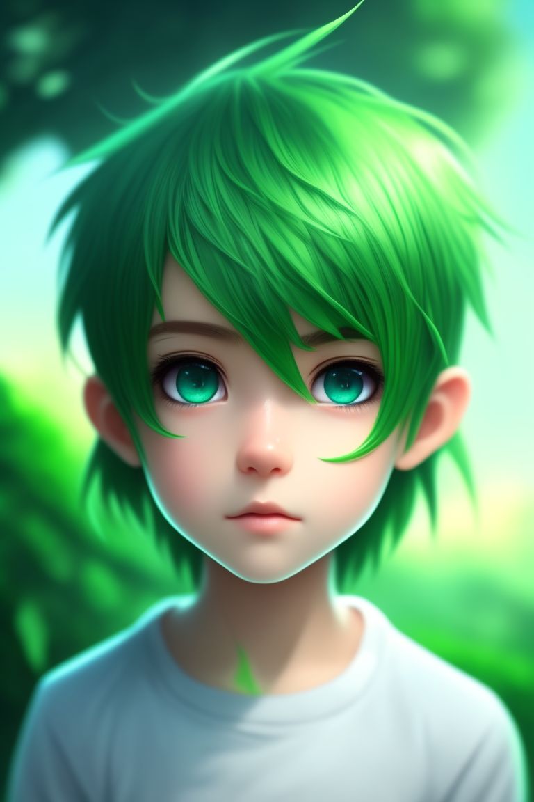 Pastel Green Hair Boy