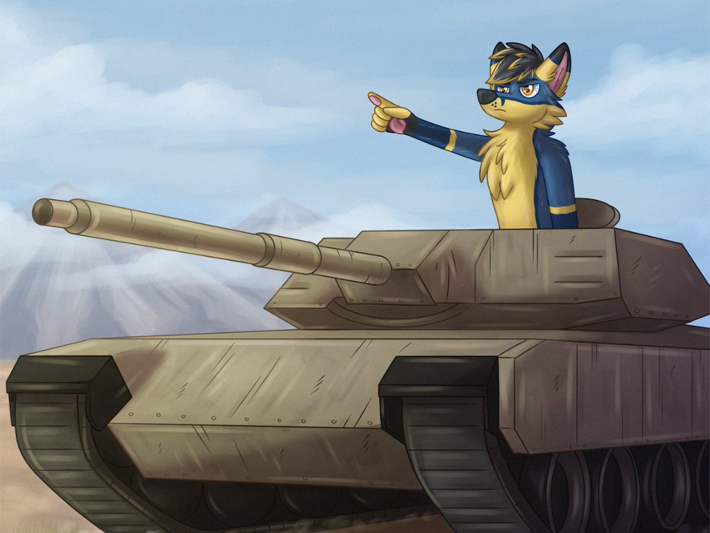 wise-vulture679: furry driving a tank