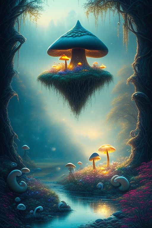 moral-turtle525: pebbles, riverside, reed, swamp, dawn, fog, mushroom ...