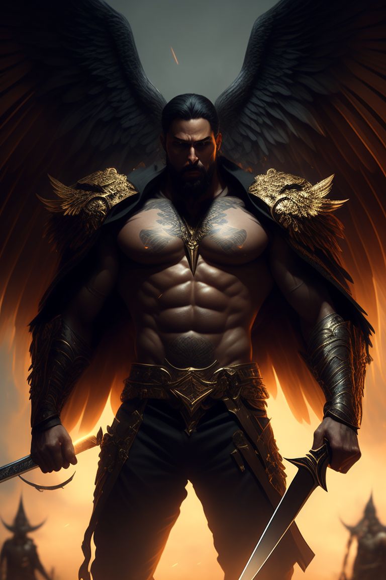 portly-monkey58: Fallen evil Angel in human form, man, imposing