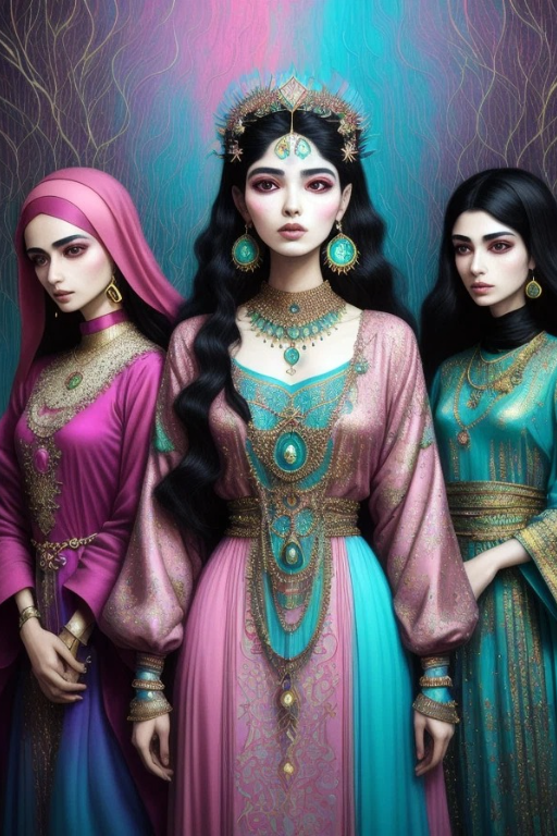 milky-swan39: Three stunningly beautiful Arab ladies with long flowing ...