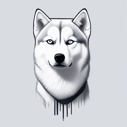 Husky Face Sketch