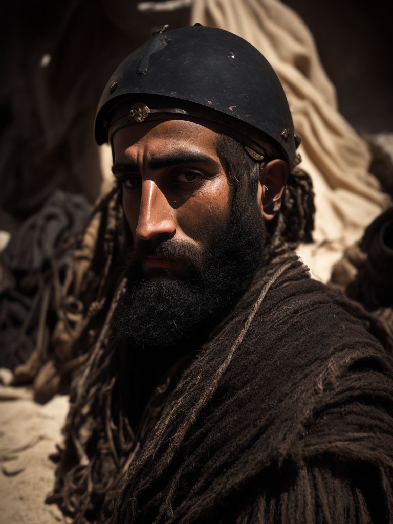 AmigoJC: Jewish warrior, beard, dirty face of battle, striking facial ...