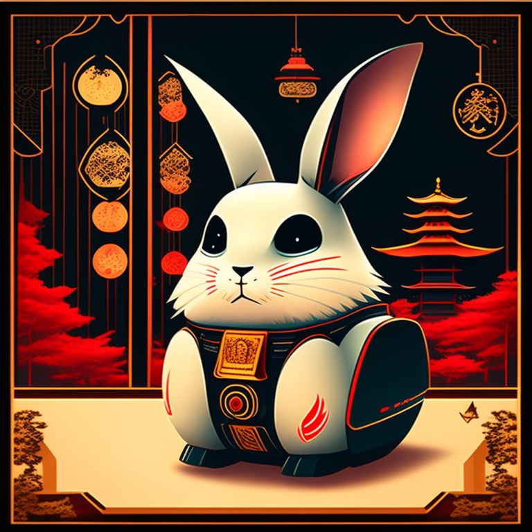 glum-deer463: Robotic rabbit, japanese temple
