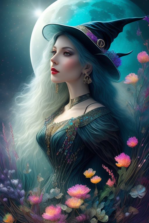 Pretty Witch Face Drawing