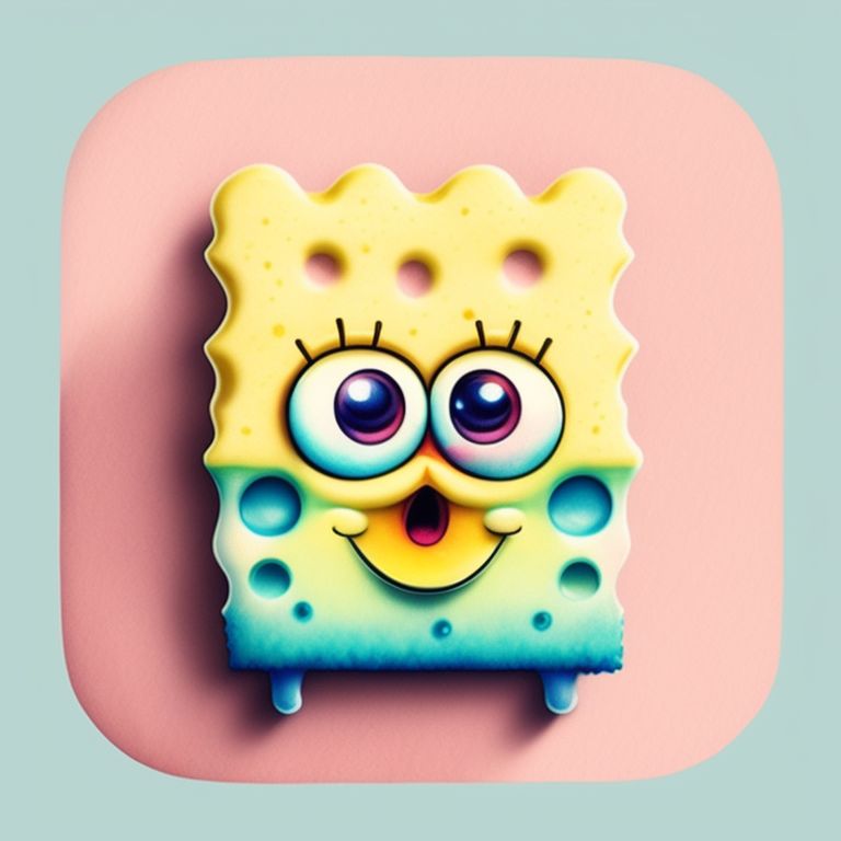 droopy-fox87: Sponge Bob, sticker, white background, 2d art