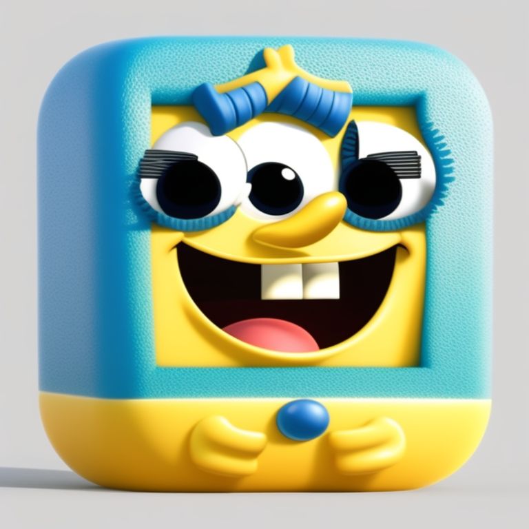 droopy-fox87: Sponge Bob, sticker, white background, 2d art