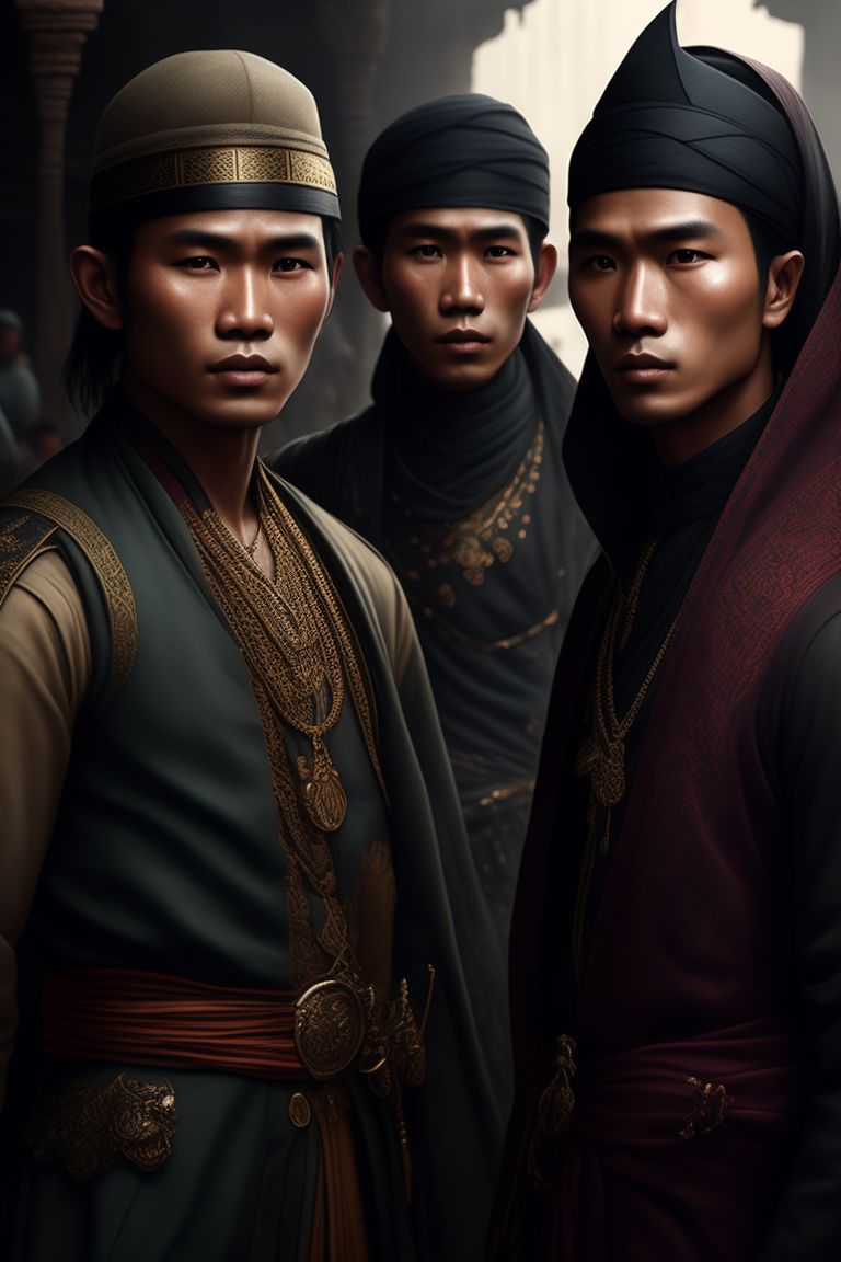 Ben.Gaum: three indonesian masculine men age 17 standing on the market ...