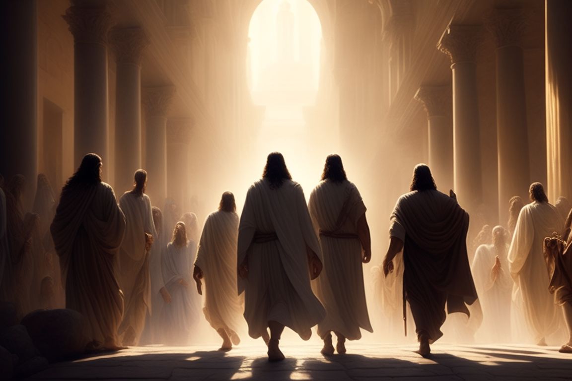 Jesus Walking With Disciples
