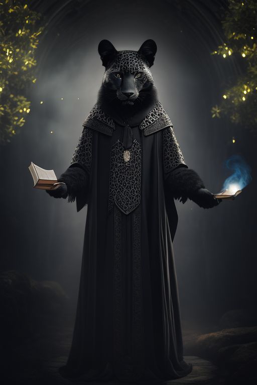 SilverEvermoore: Black leopard magician with black fur, with black paws ...