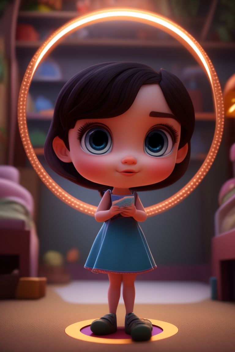 decent-fly577: Draw 3D scene of beautiful and cute baby girl, big eyes ...