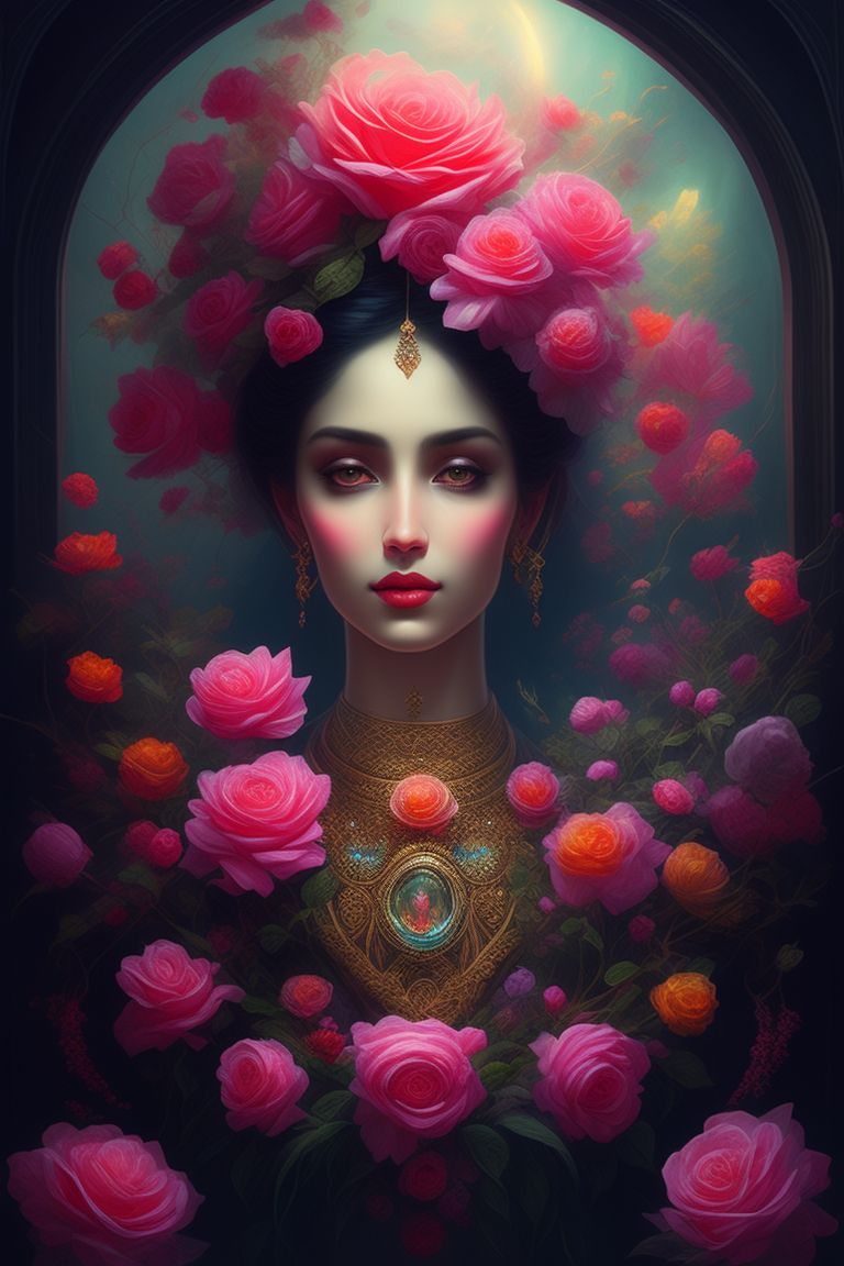 sparse-louse595: Rose Overdose, with vivid colors, ethereal lighting ...