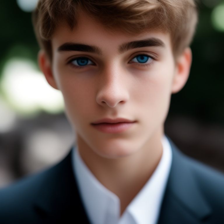 Light Blue Eyes Brown Hair Boy
