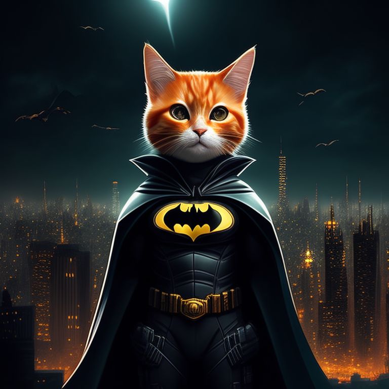 moral-eel212: GINGER cat dressed as batman KAWAII
