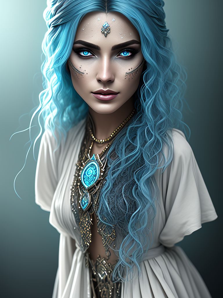 slimy-quelea620: Female, dnd water genasi, long flowing blue hair, blue ...