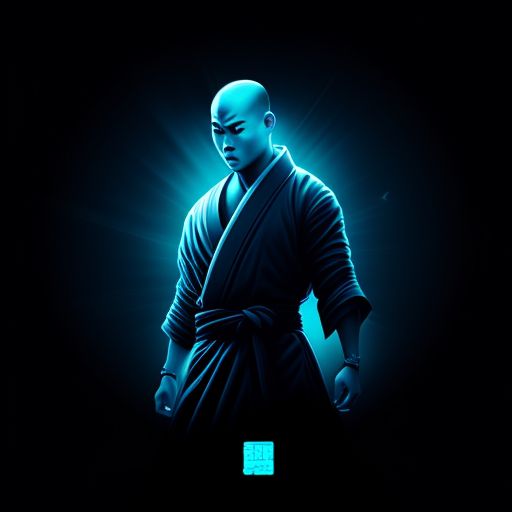Smooth_Digity: Shaolin monk, Electric blue aura, 8 k, focus, no blur ...