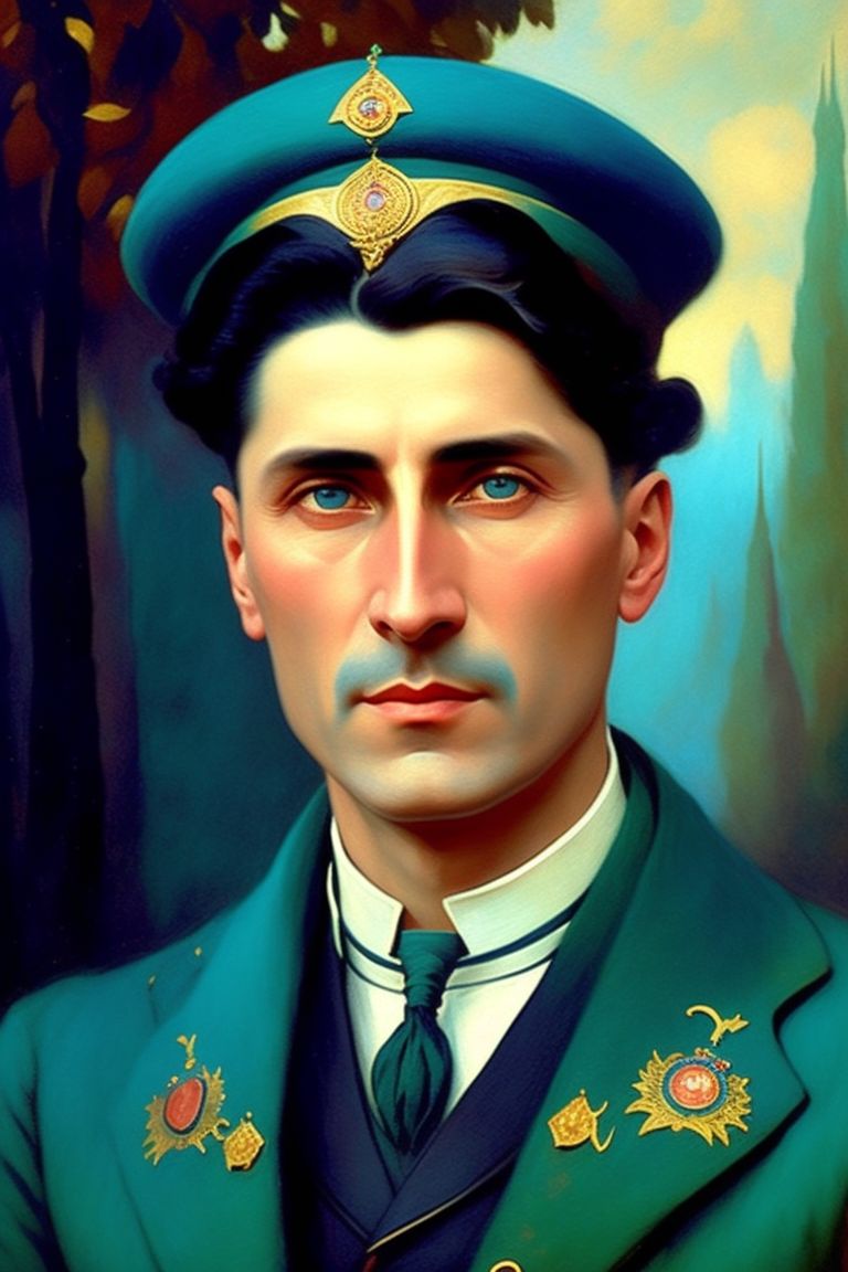 bouncy-mule791: Corneliu Zelea Codreanu in the art style of Viktor ...