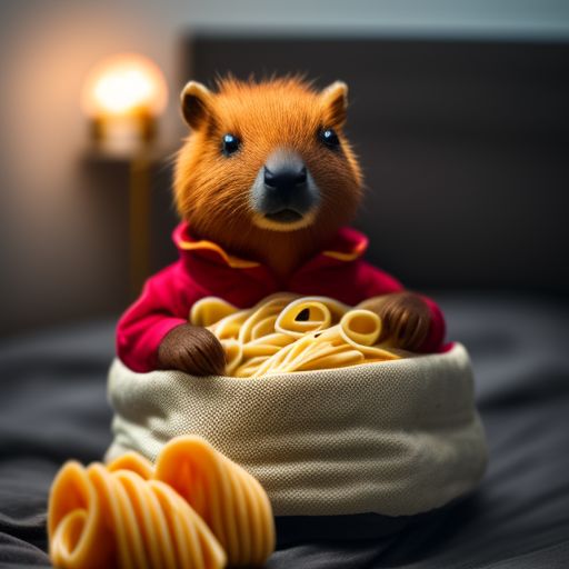 minty-grouse330: a cartoon pasta tucked into bed holding a small ...