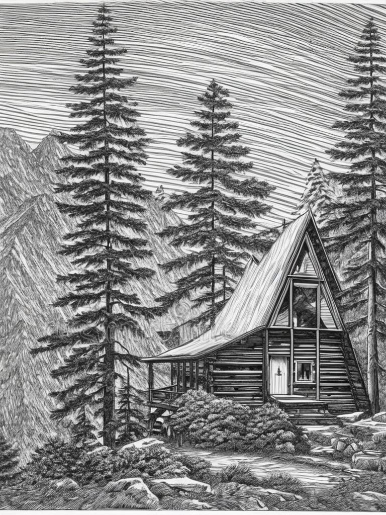 Hut Pencil Drawing