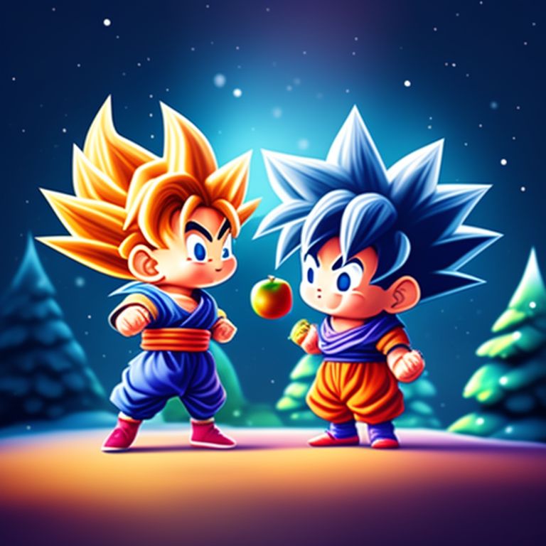 arctic-lion468: goku fighting with a apple