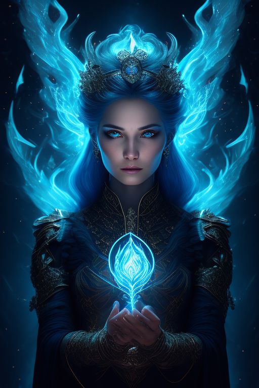 VarnaBrokentree: a female sorcerer with beautiful face holding magical ...