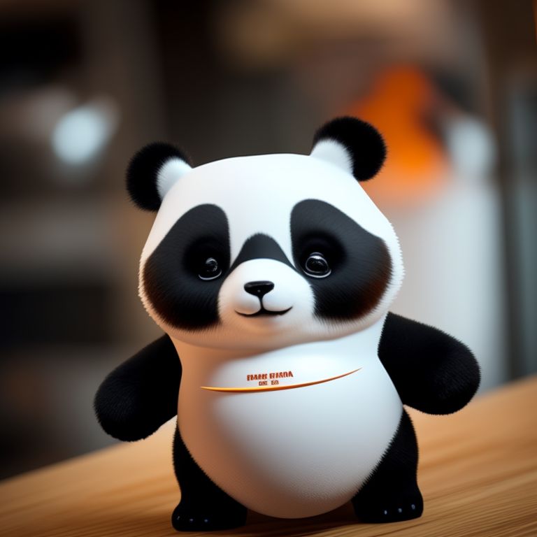 far-owl248: Un panda, avec une toque de chef, de cuisine,de pat3serie