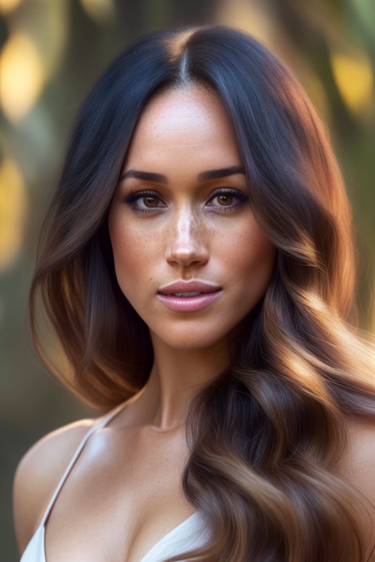 dopey-fly83: Color photo of Megan Markle, Long hair, beautiful skin ...