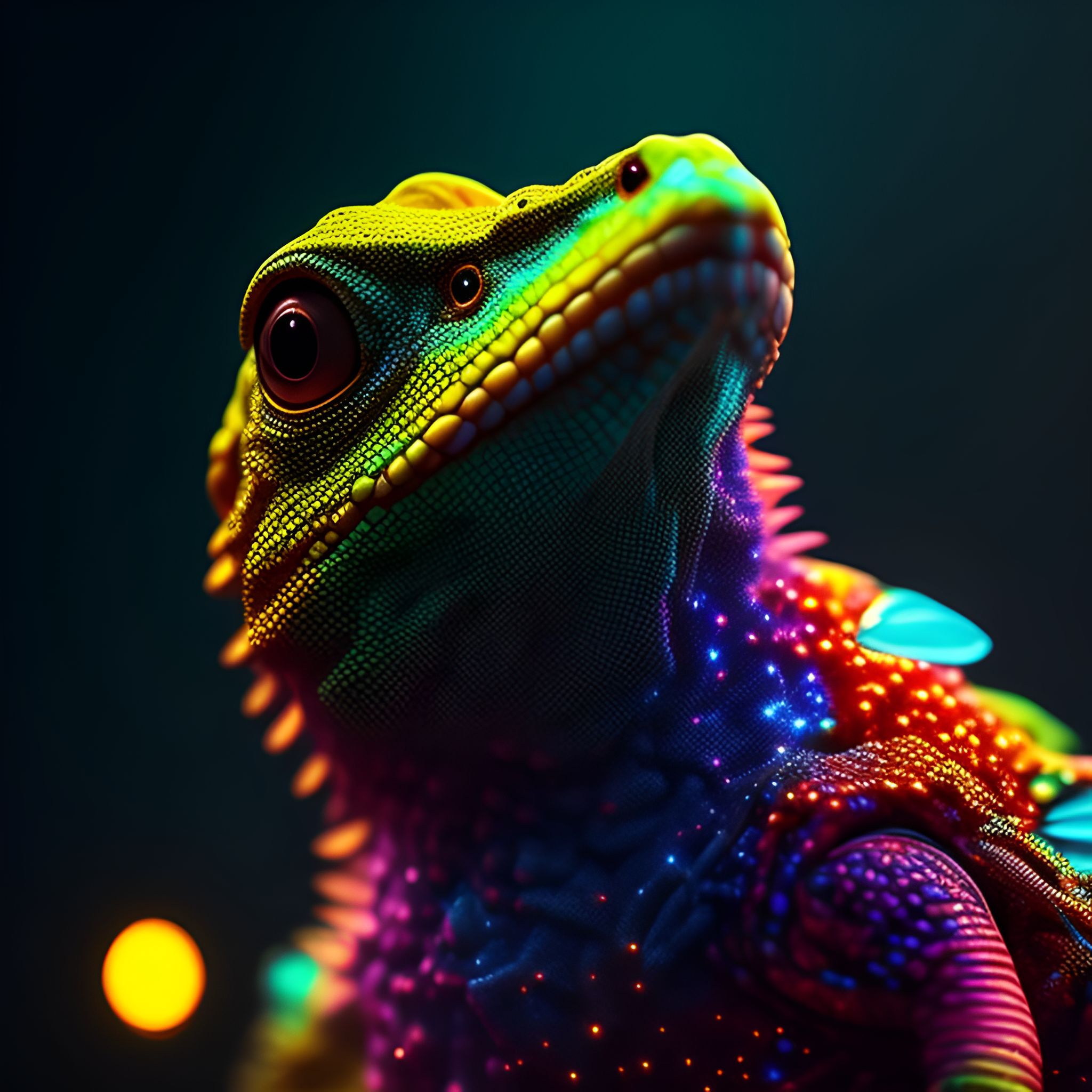 all-louse365: /imagine prompt: lizard, 3d fractals, electric colors ...