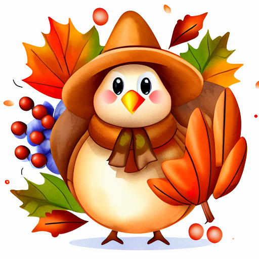 Cute Turkey Cartoon With Hat