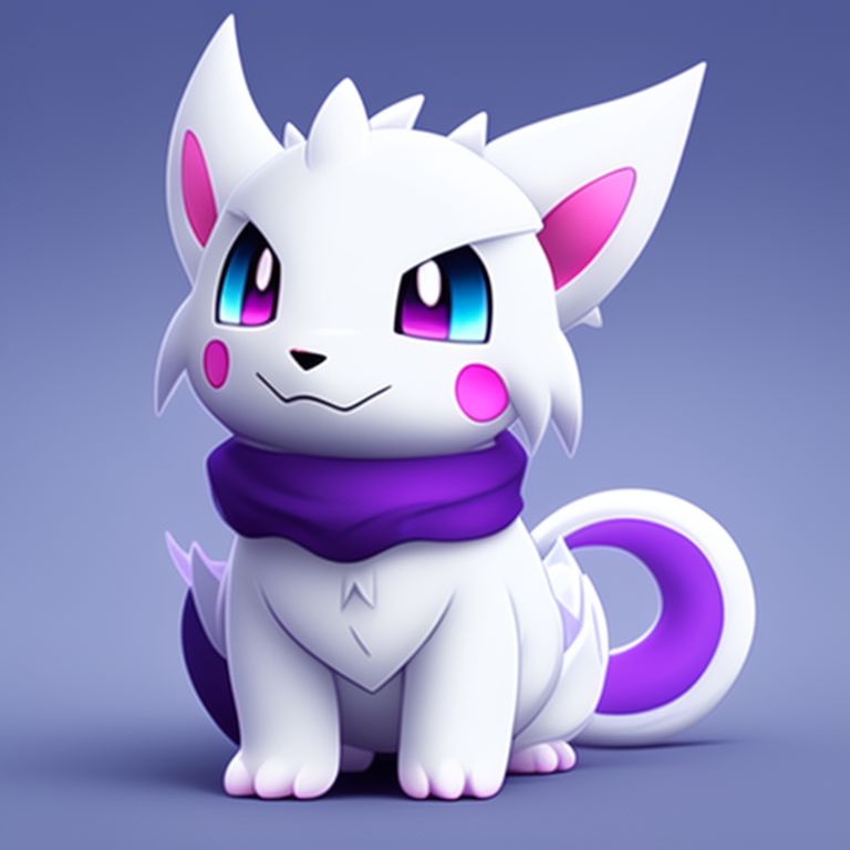 KookyCreator: anime, pokemon, kawaii cute white dragon with purple eyes